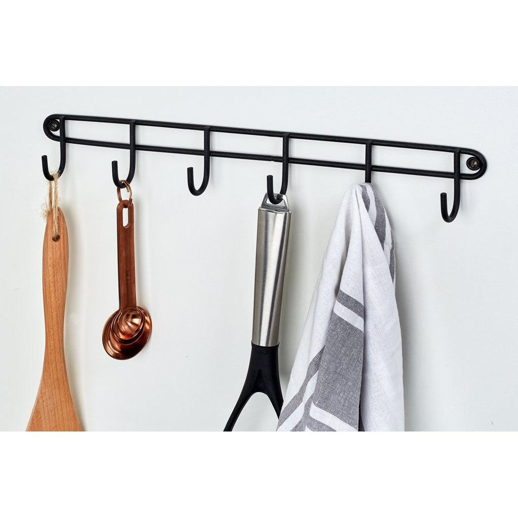 Steelcraft Classic Matt Black 6 Hook Rack Wall Mounted– Shop4Deals